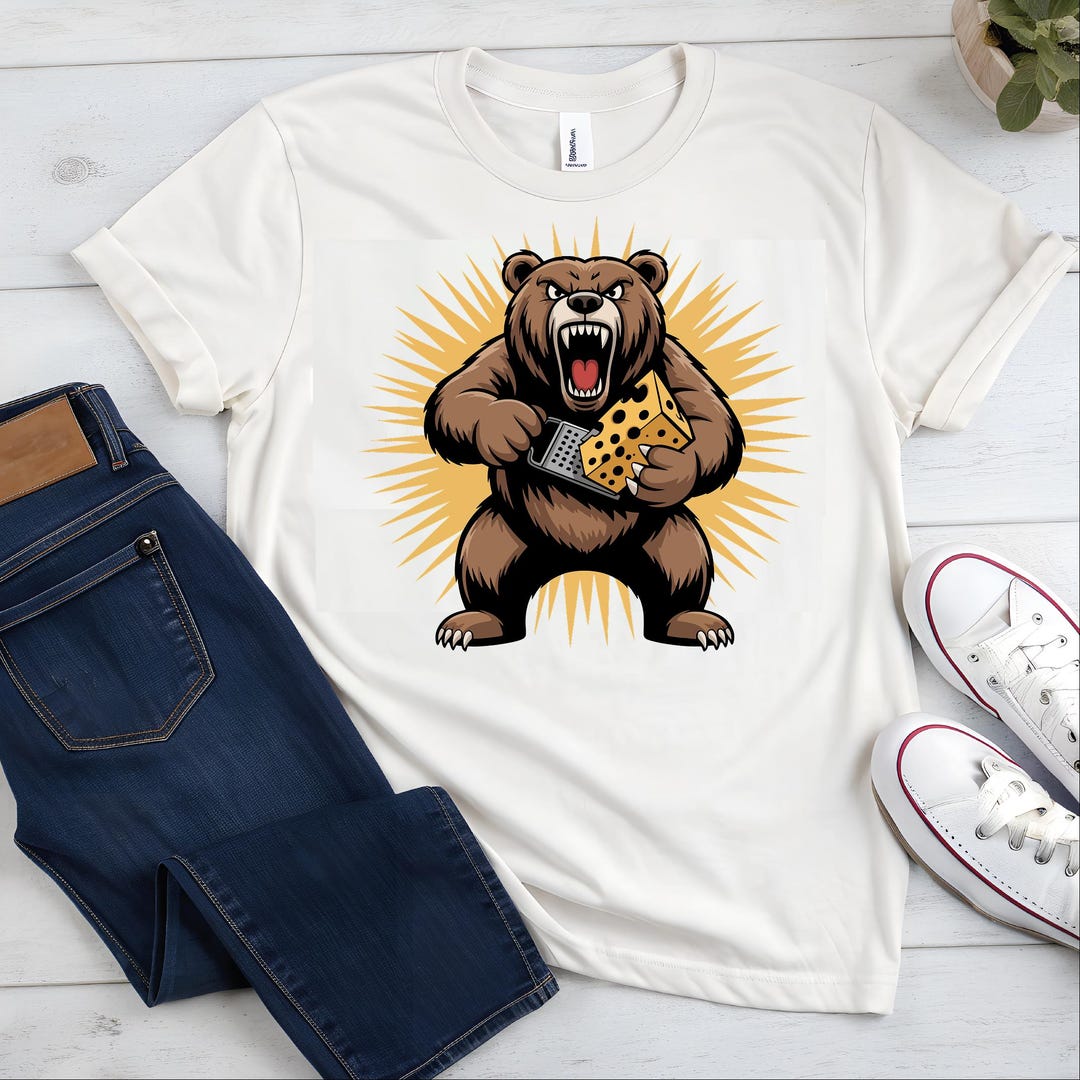 Funny Bear Grating Cheese PNG SVG | Aggressive Bear Cheese Grater ...