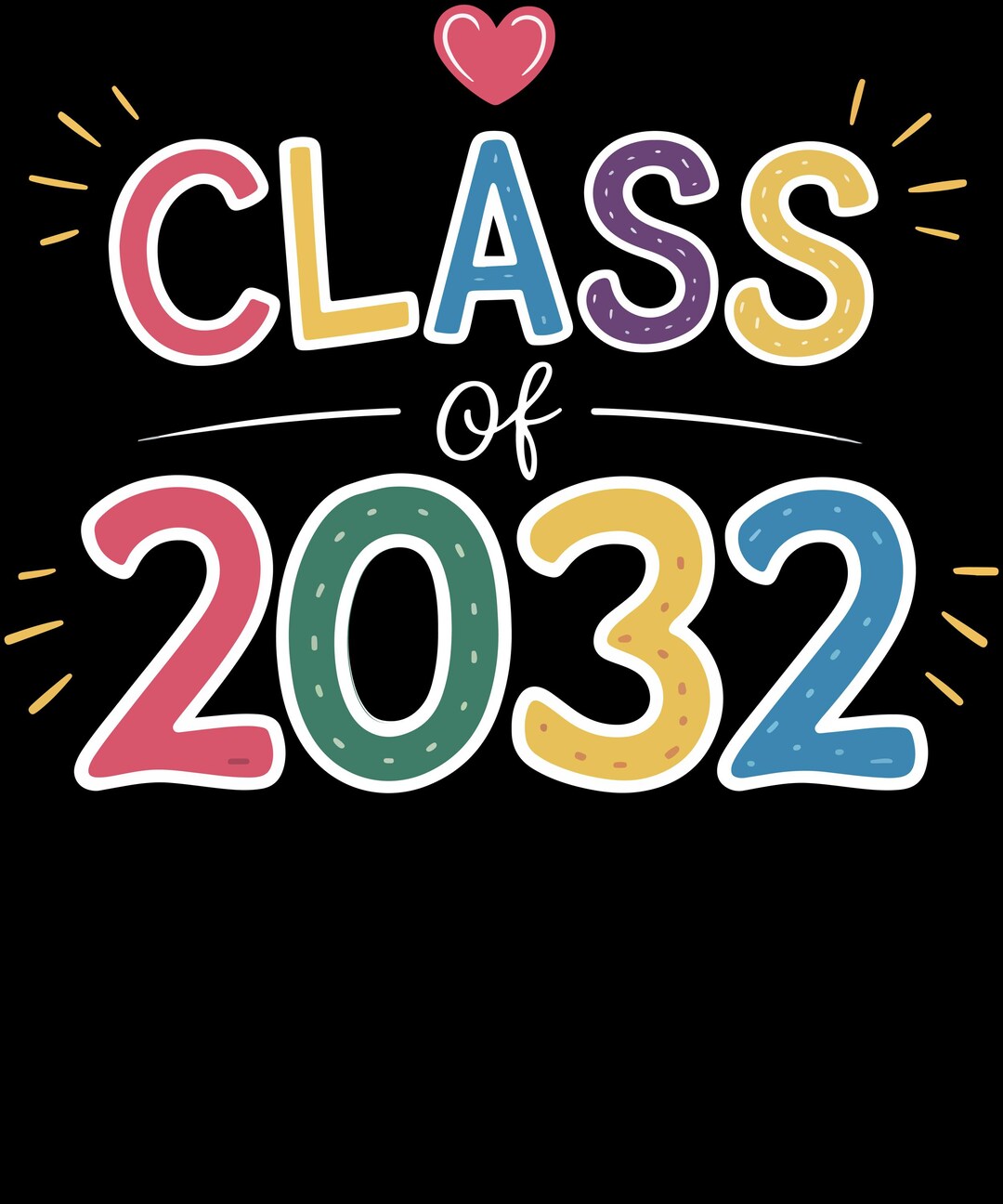Class of 2032 PNG SVG – Graduation Shirt Design for Kids – Kindergarten ...