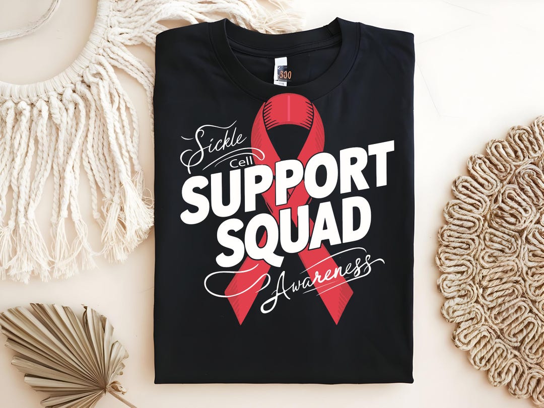 Sickle Cell Support Squad SVG PNG | Awareness Ribbon Design | Support ...