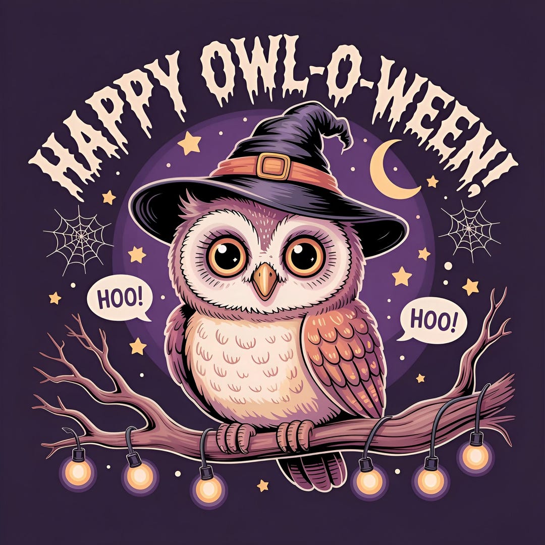 Happy Owl-o-ween SVG PNG | Spooky Owl Halloween Design (digital ...