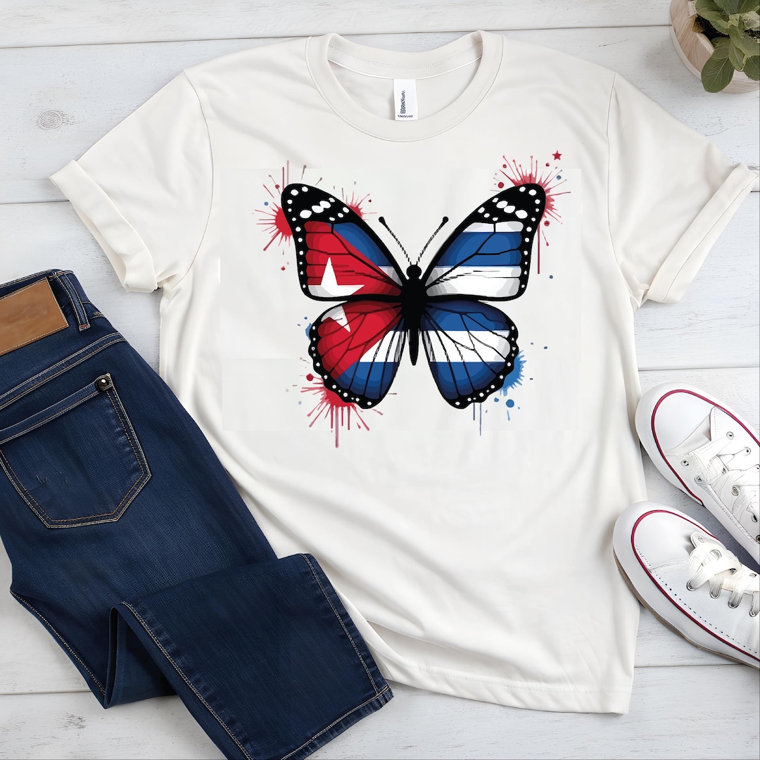 Cuba Butterfly SVG PNG – Cuban Flag Shirt Design – Patriotic Clipart ...