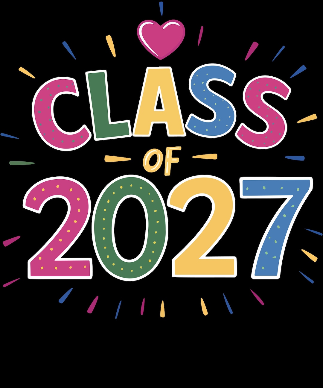 Class of 2027 PNG SVG – Kids Graduation Shirt Design – Preschool or ...
