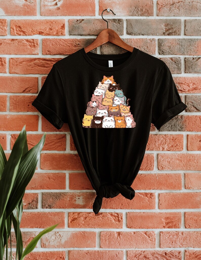 Cute Cartoon Cat Pyramid | Kawaii Cats PNG SVG | Digital Download for ...