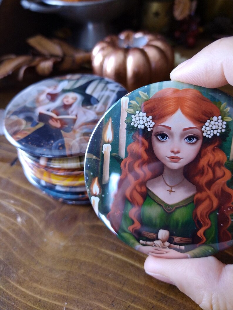Imbolc - Illustrated Pocket Mirror - Handbag - Purse Accessory ...