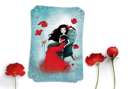 Flamenco Dream Illustrated Postcard | Etsy