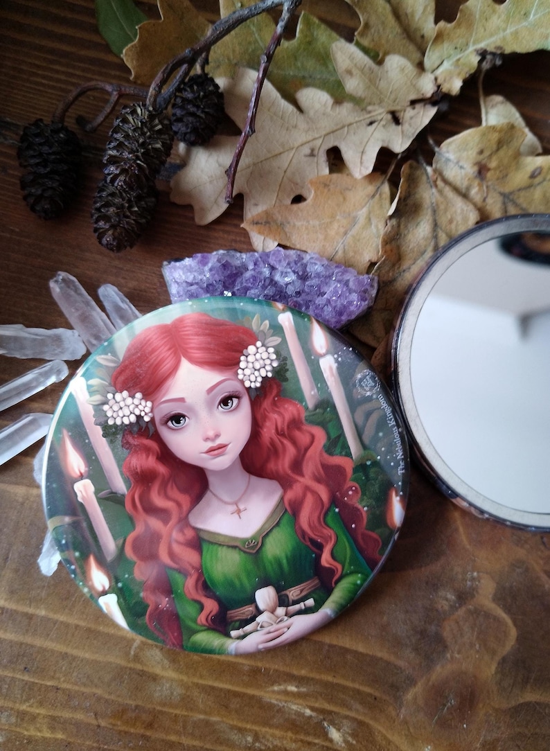 Imbolc - Illustrated Pocket Mirror - Handbag - Purse Accessory ...