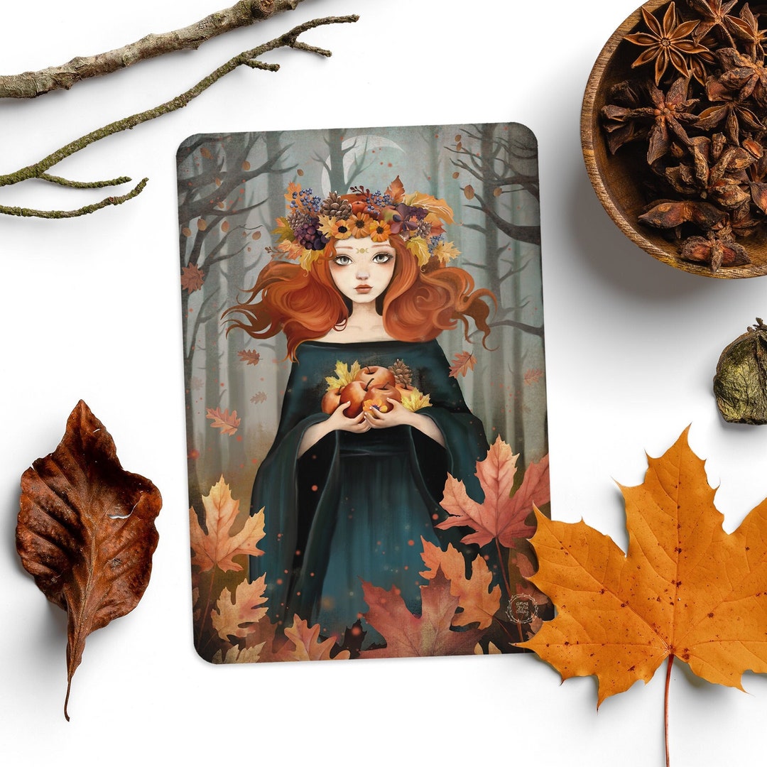 Mabon - Fall Equinox - Illustrated Postcard - Esotericism Art - Pagan ...