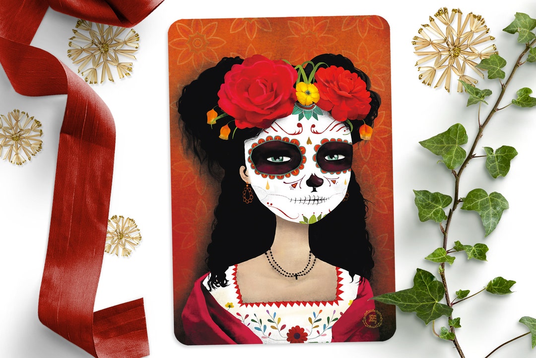 Catrina - Day of the Deads - Dia De Los Muertos - Illustrated Postcard ...