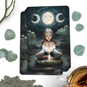 The Witch's Meditation - Illustrated Postcard - Esotericism Art - Pagan ...