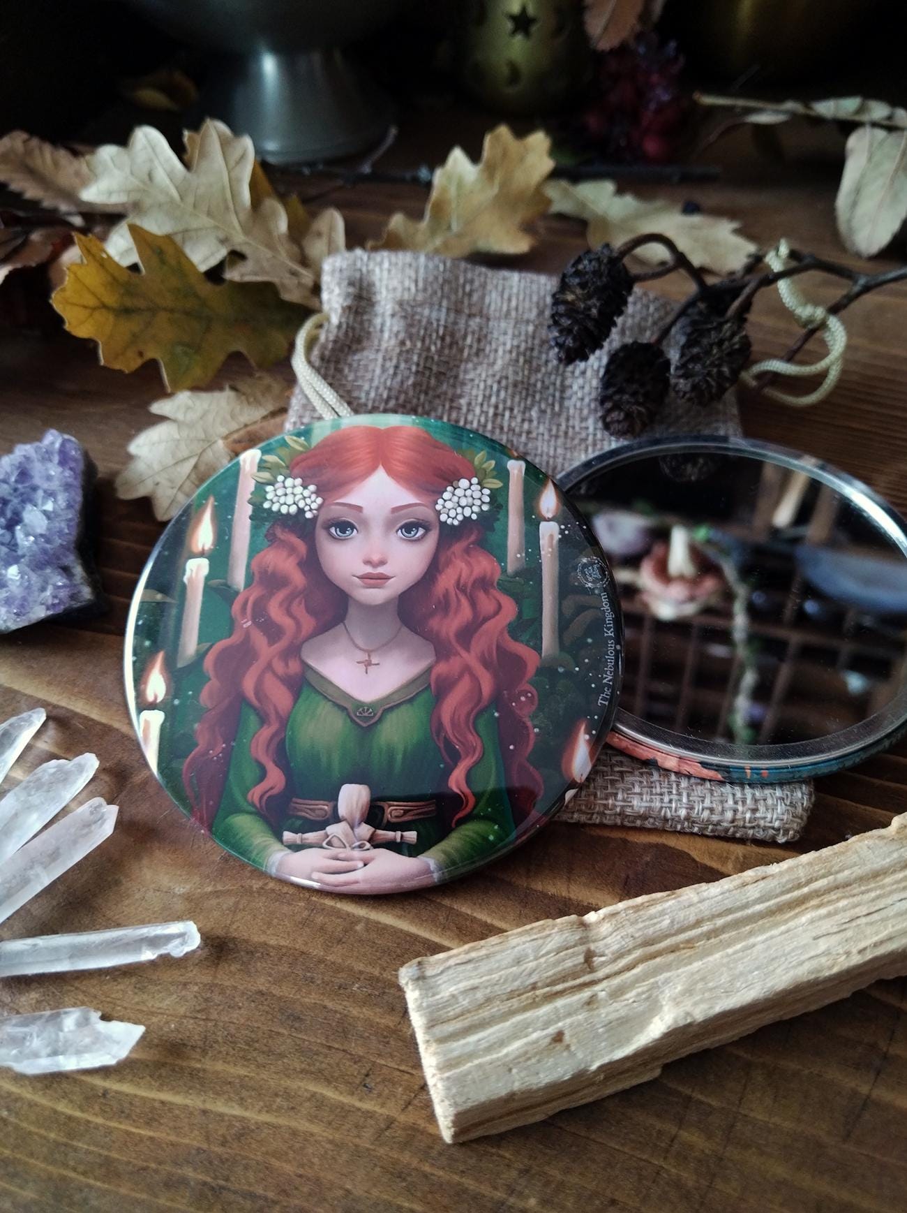 Imbolc - Illustrated Pocket Mirror - Handbag - Purse Accessory ...