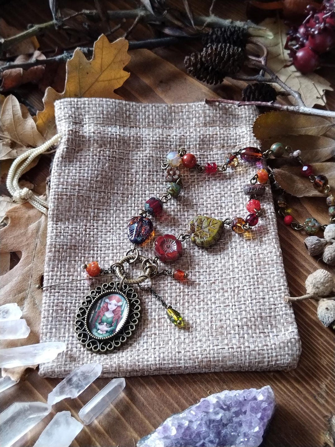 Imbolc Original and Unique Handmade Necklace Wearable Art Witchcore ...