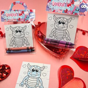 Valentine Coloring Puzzle Kit, Valentines Day Classroom Favors ...