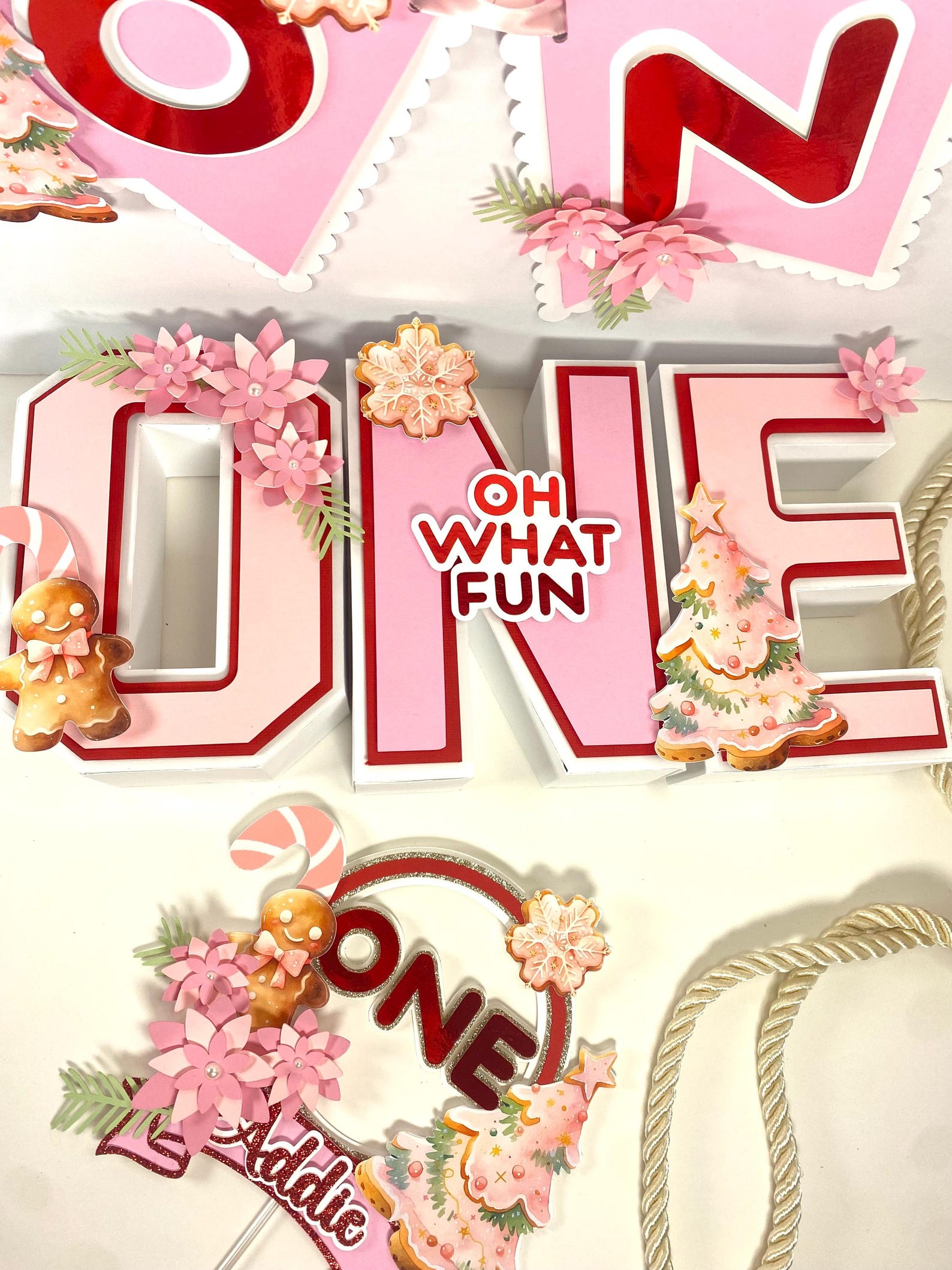 Oh What Fun Christmas 3D Letters, Oh What Fun It is to Be One Birthday ...