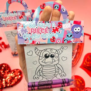 Valentine Coloring Puzzle Kit, Valentines Day Classroom Favors ...