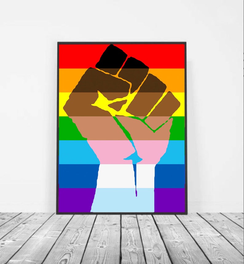 Queer Trans Gay Pride Poster Rainbow Flag Diversity Resist - Etsy