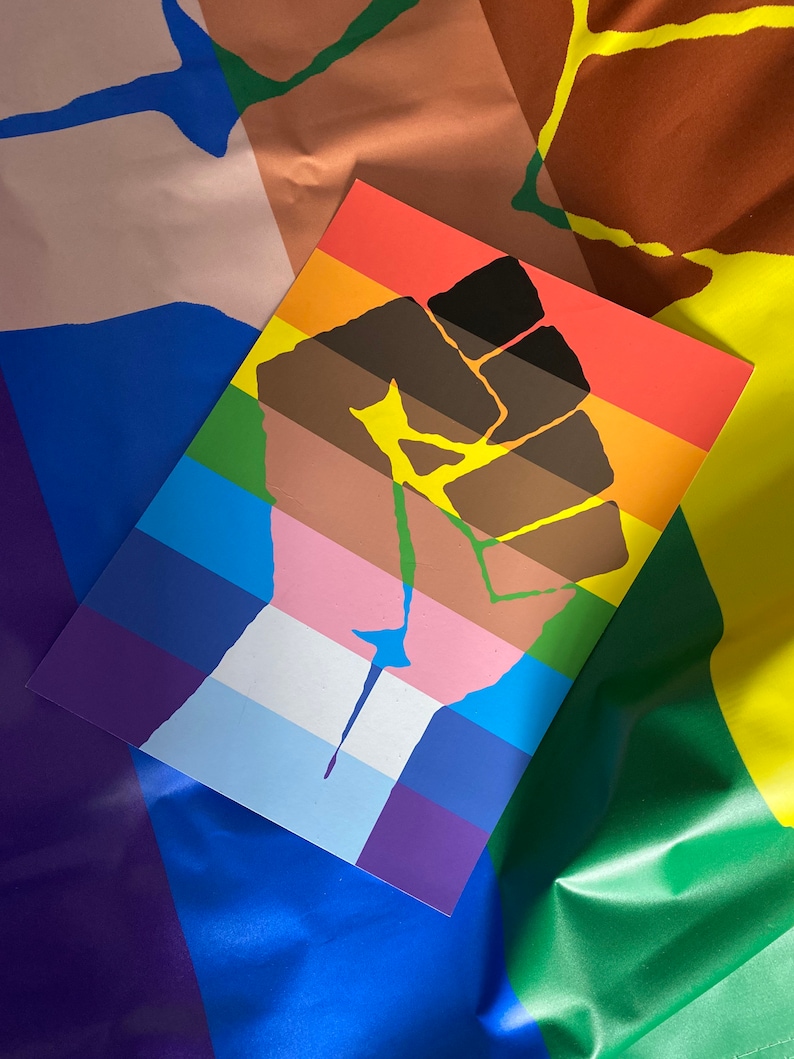 Queer Trans Gay Pride Poster Rainbow Flag Diversity Resist - Etsy