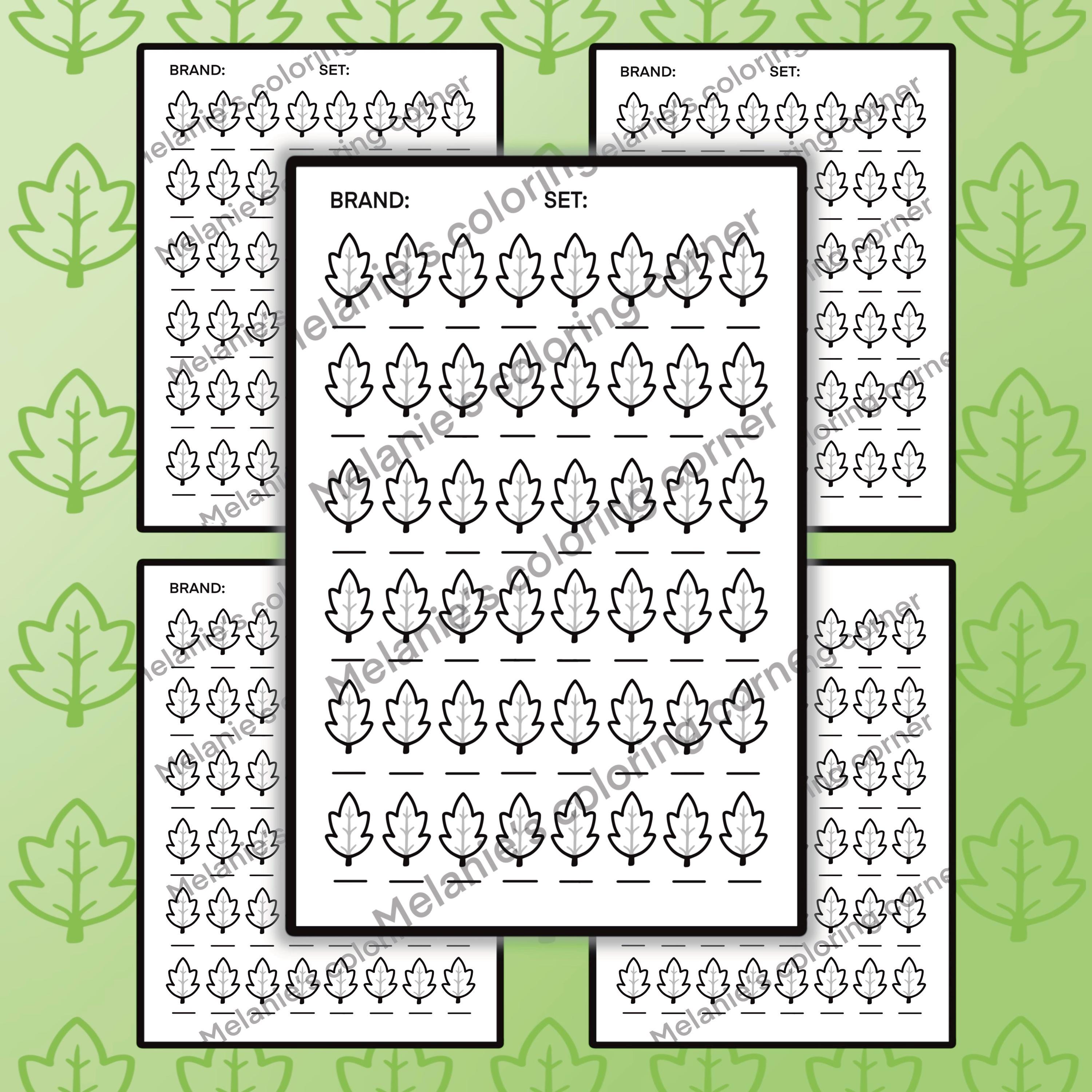 5 Blank Leaf Color Swatch Charts - Digital Download - Etsy
