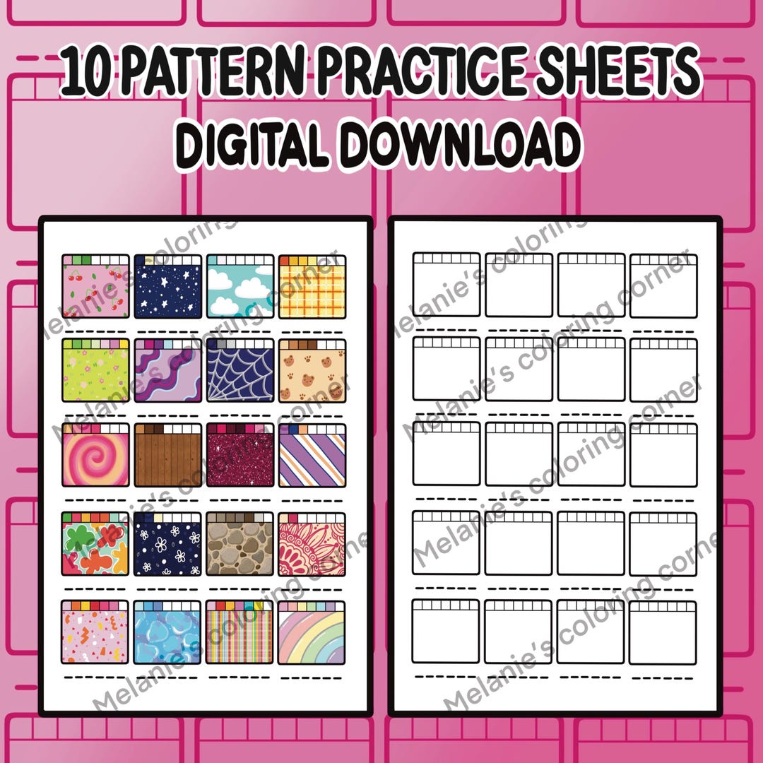 10 Blank Pattern Practice Sheets - Digital Download - Etsy