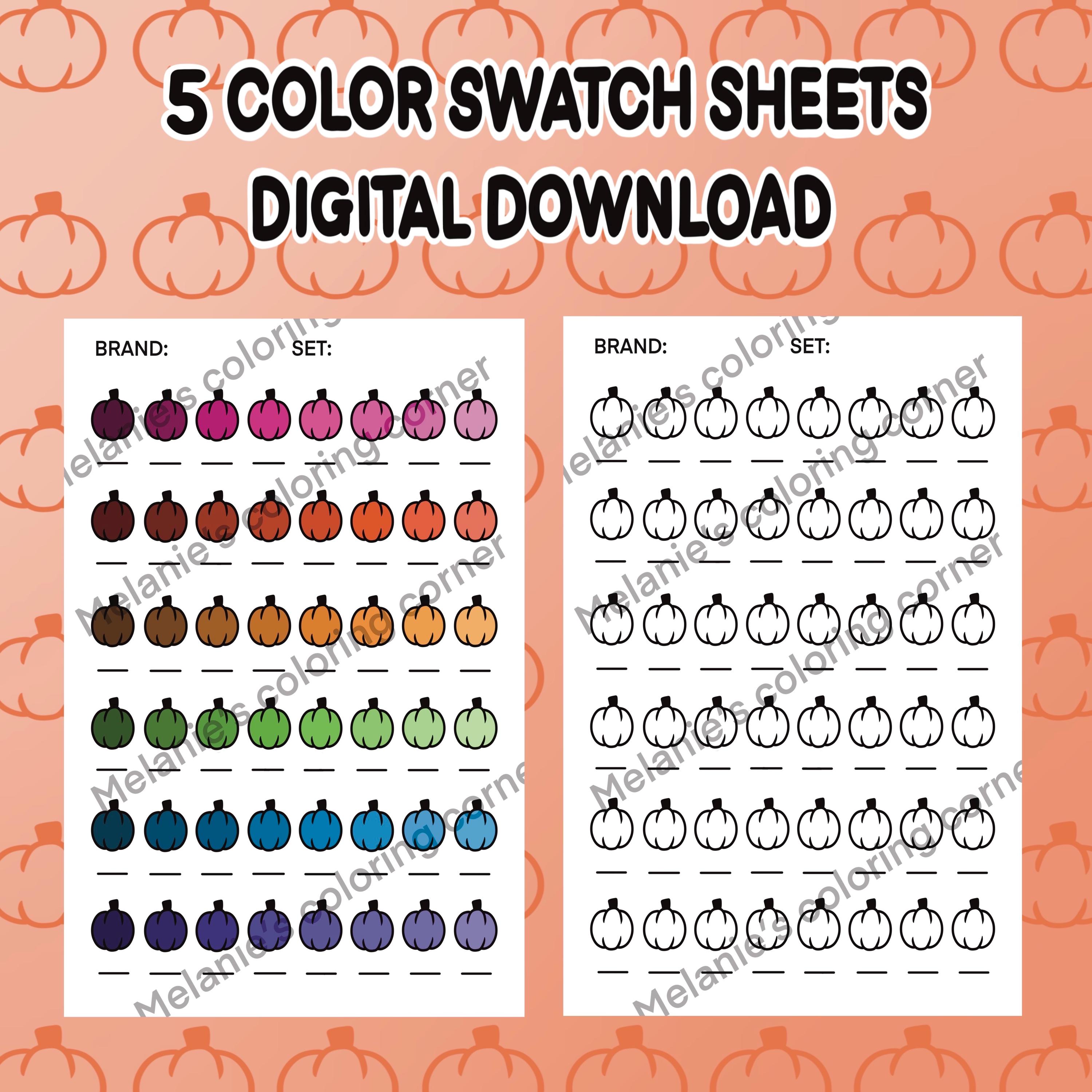 5 Blank Pumpkin Color Swatch Charts - Digital Download - Etsy