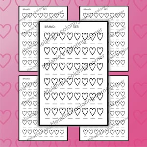 5 Blank Heart Color Swatch Charts - Digital Download - Etsy