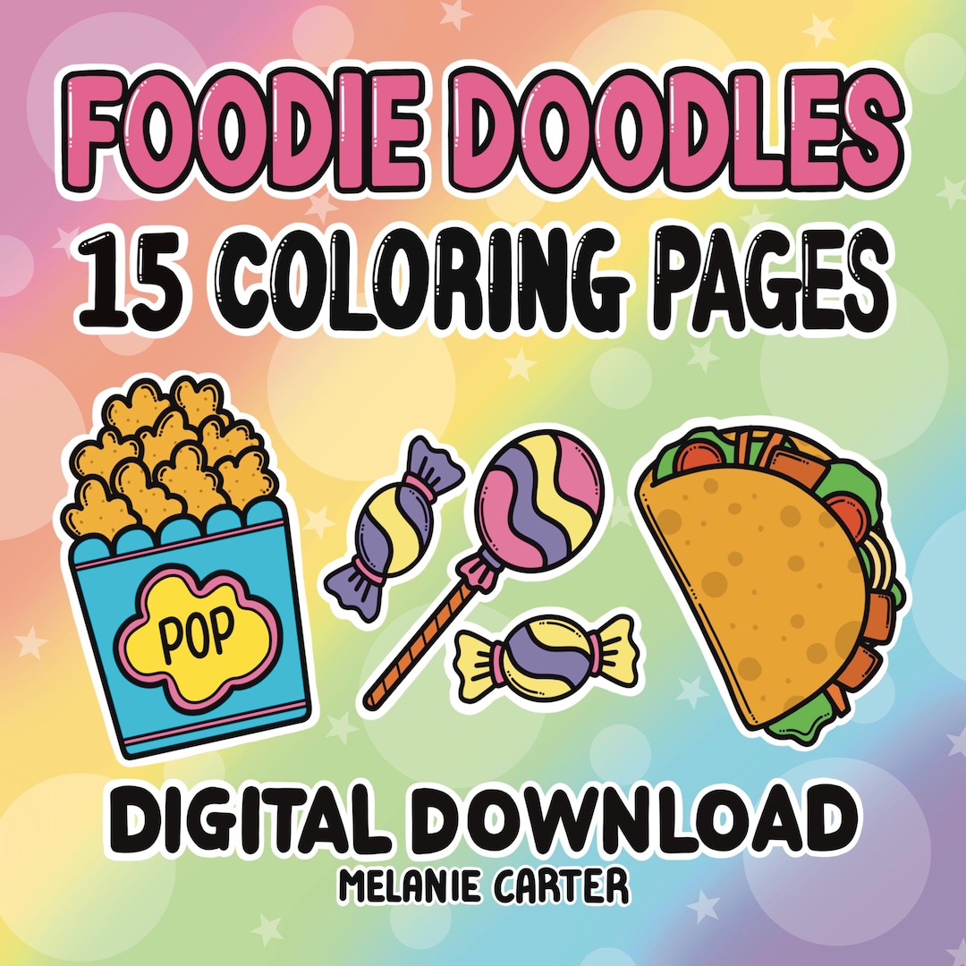 Foodie Doodles 15 Downloadable Coloring Pages - Etsy