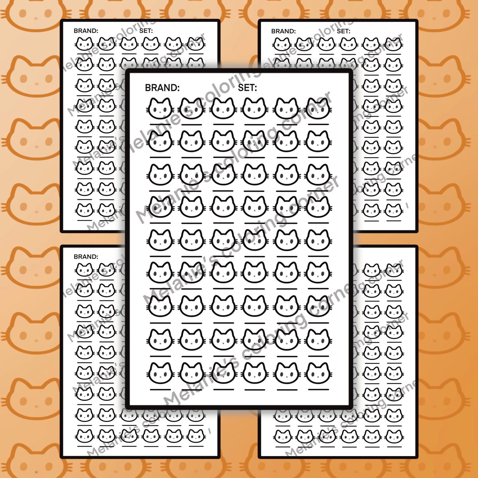 5 Blank Kitty Color Swatch Charts - Digital Download - Etsy