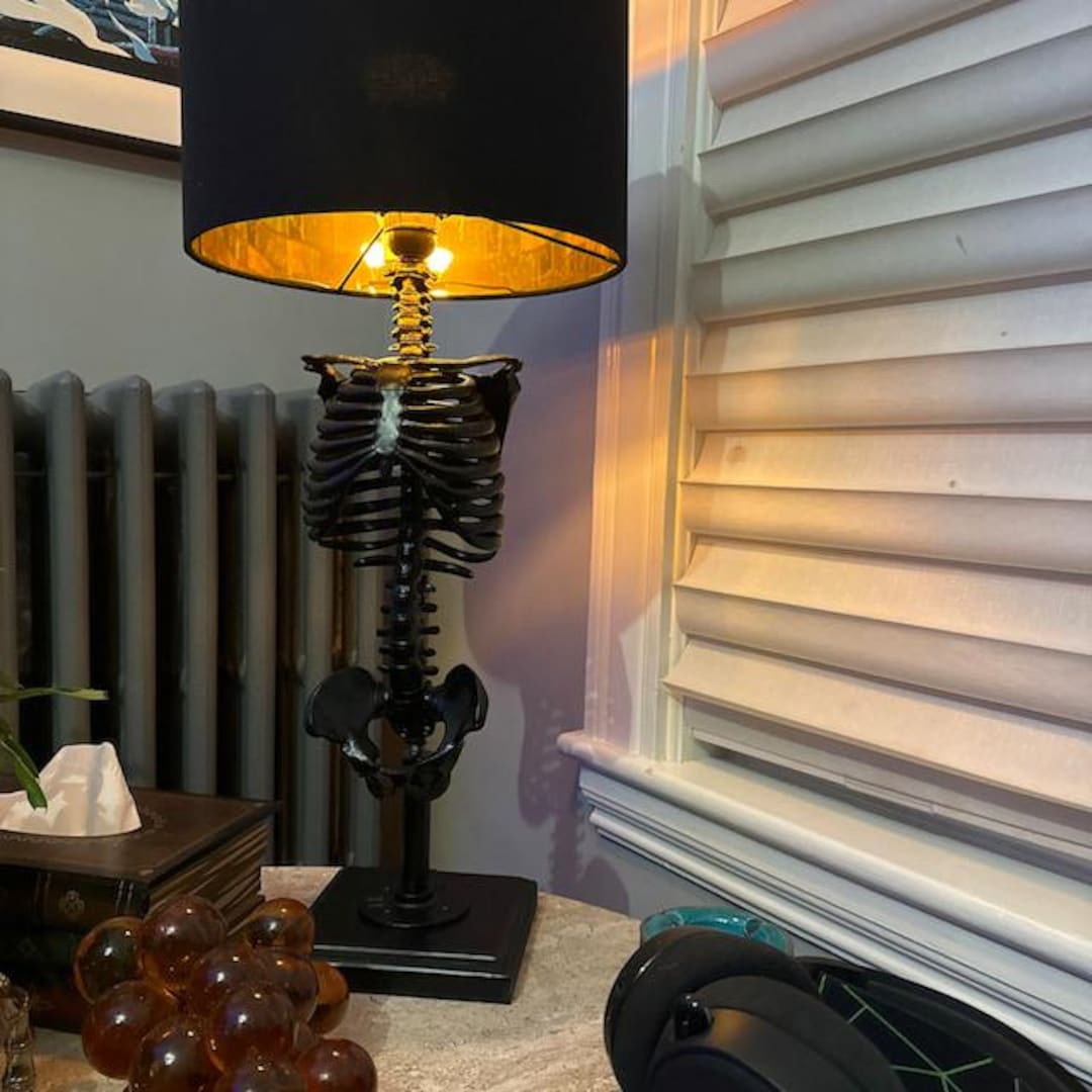 The Skeleton Table Lamp Ribcage Lamp for Gothic Home Decor Unique ...