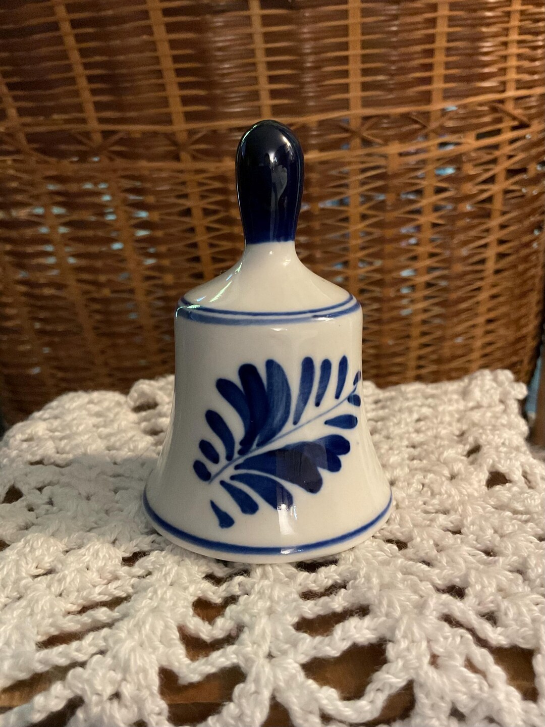 Vintage ~ Delft Blue Ceramic Bell With Handpainted Windmill ~ Solvang ...