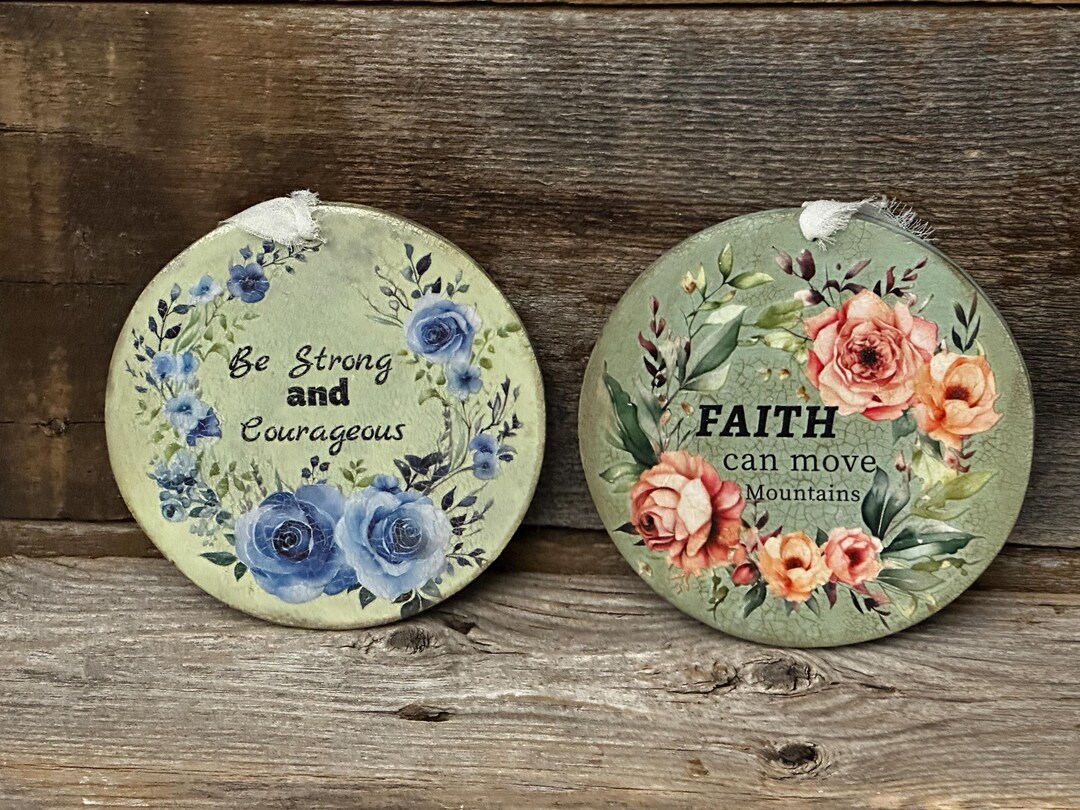 Spring Ornaments ~ Cross on One Side and a Beautiful Inspirational ...