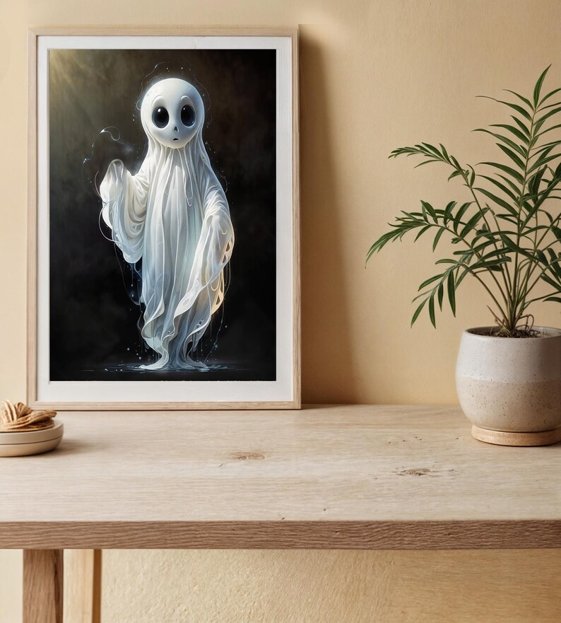 Cute Ghost Print Halloween Printable Wall Art, Ghost Print Gift ...