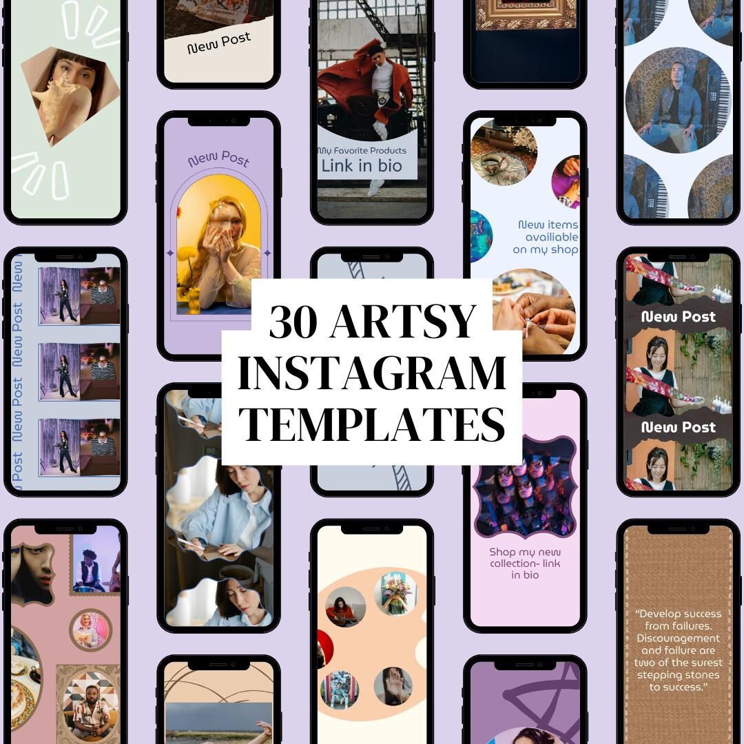 Artsy Instagram Story Templates: Groovy Influencer Design (30) - Etsy
