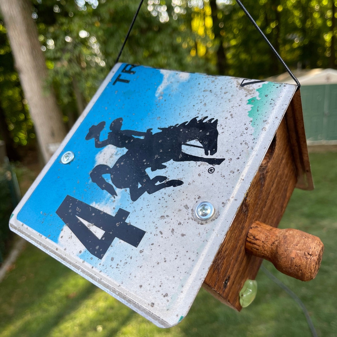 Upcycled WY License Plate Farm Bird House/nest Box for House Wren ...
