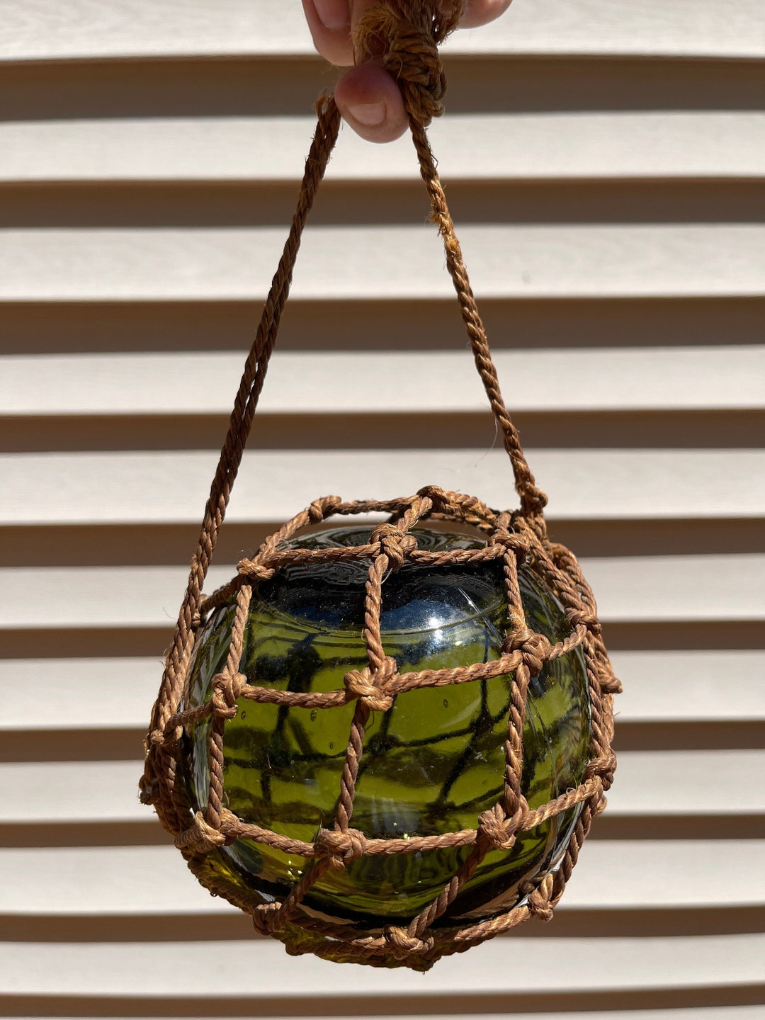 Mouth-blown Handmade BRITISH MADE Glass Fishing Float Oliver Green ...