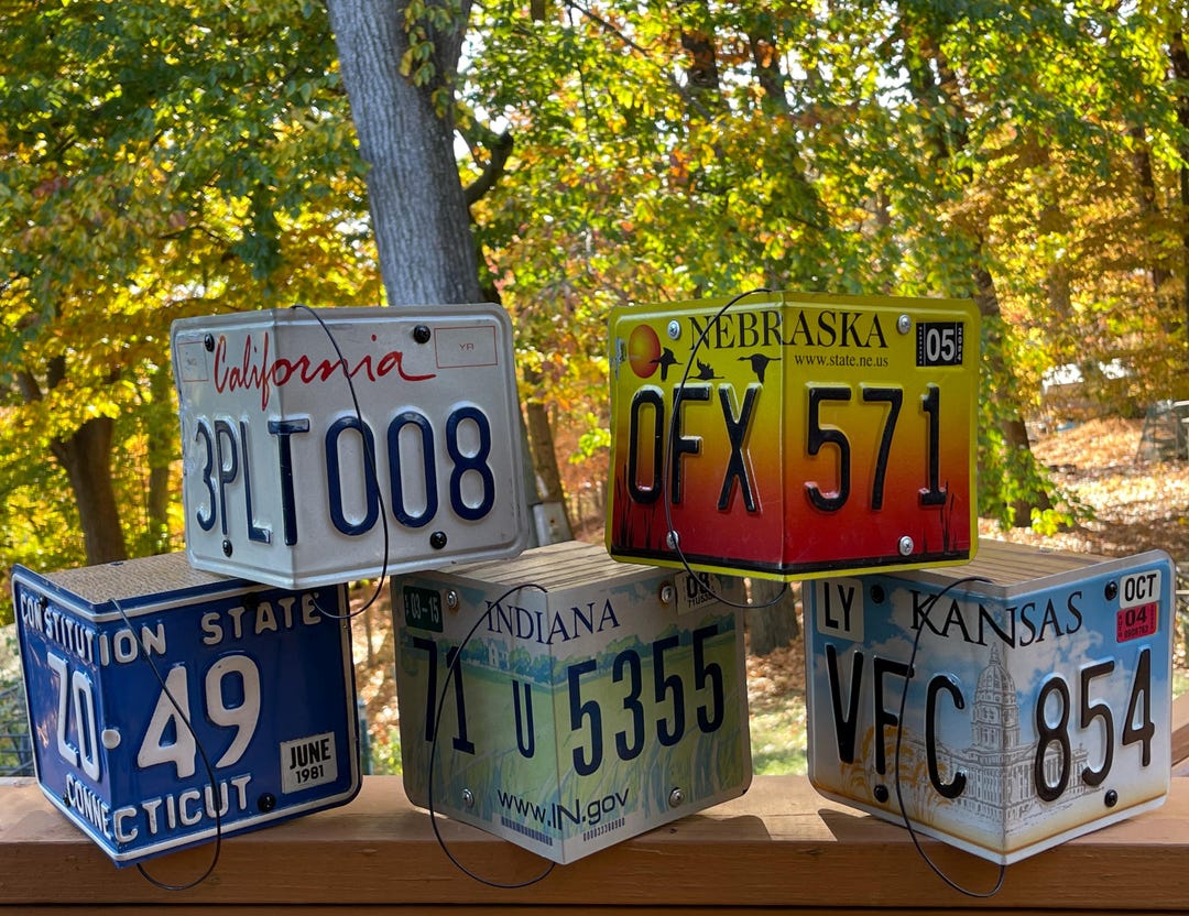 Upcycled USA License Plate Farm Bird House/nest Box for House Wren ...