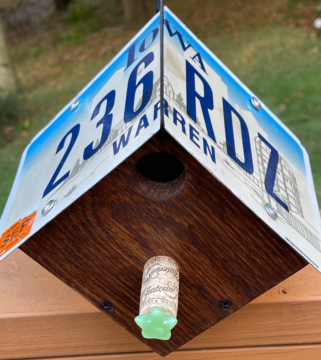 Upcycled IA License Plate Farm Bird House/nest Box for House Wren ...