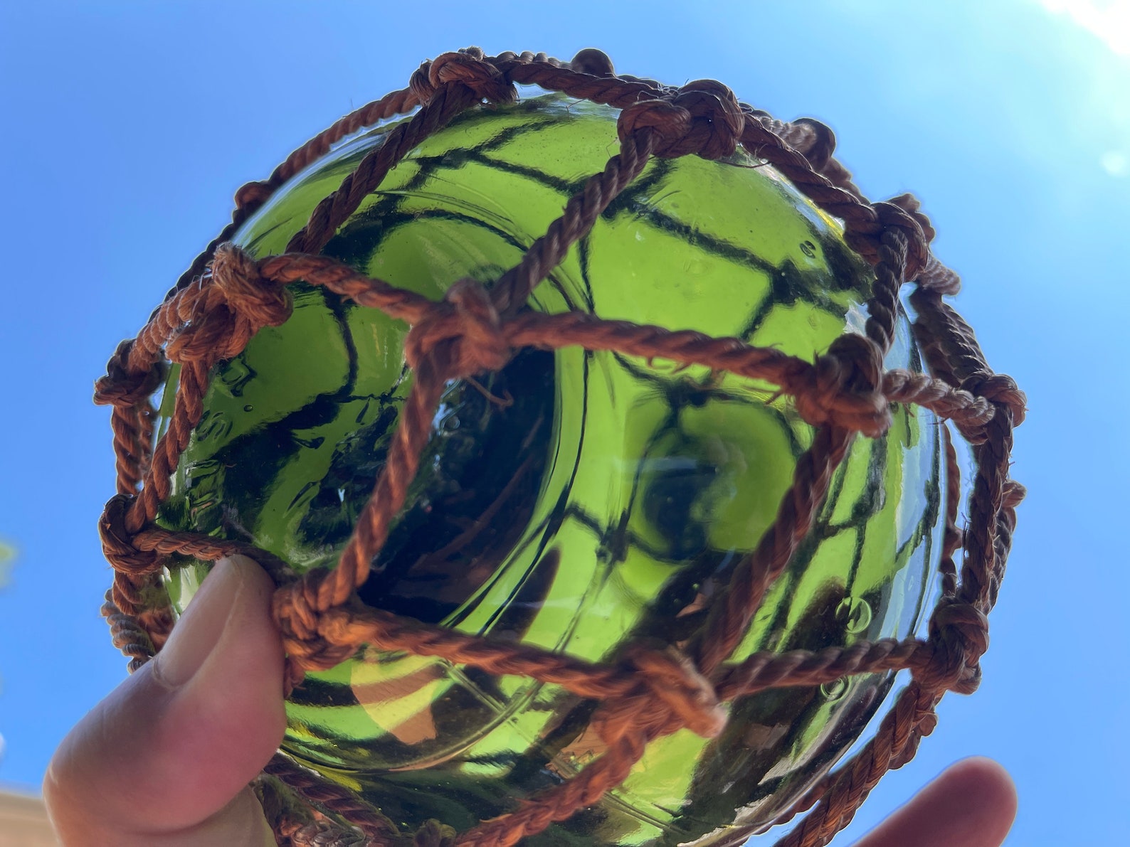 Mouth-blown Handmade BRITISH MADE Glass Fishing Float Oliver Green ...