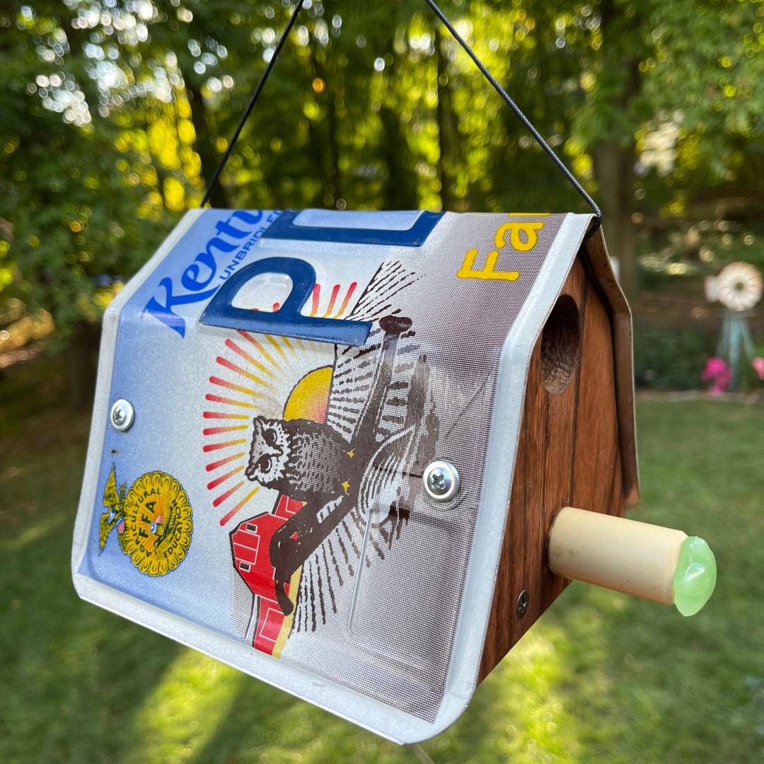 Upcycled KY License Plate Farm Bird House/nest Box for House Wren ...