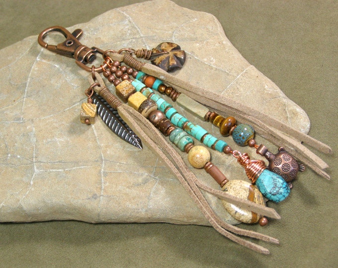 Purse Charm Zipper Pull Keychain Charm Southwestern - Etsy