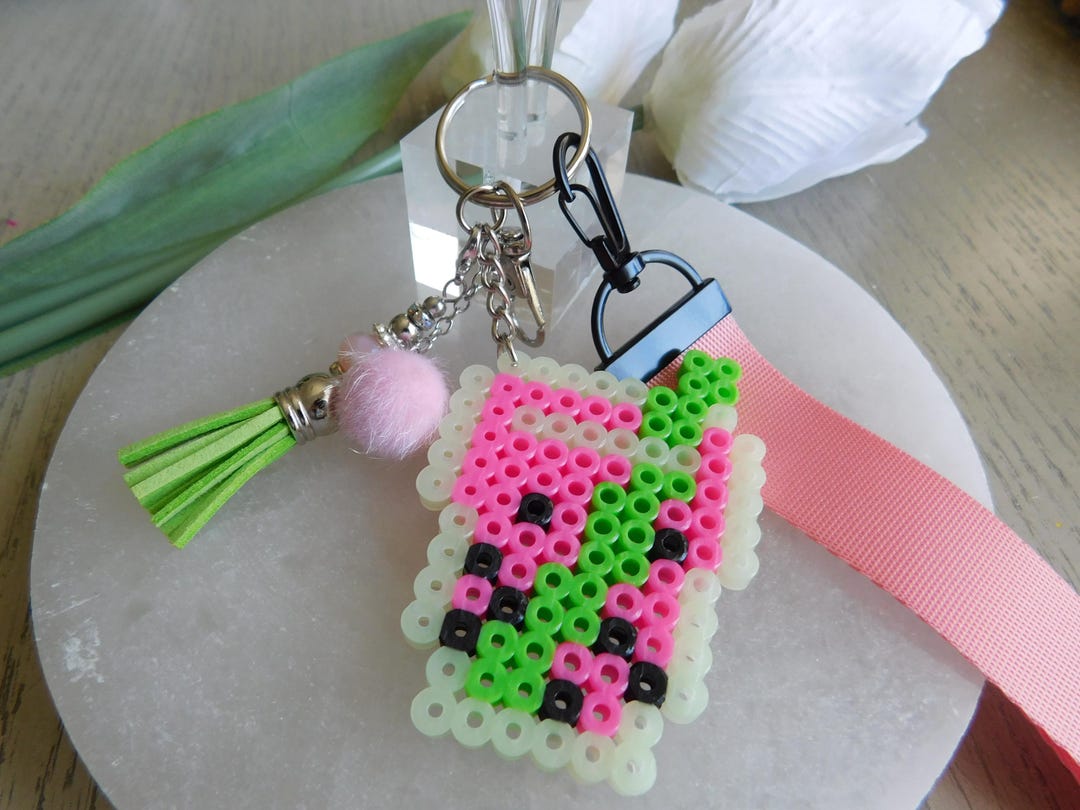 Favorite Boba Drink/ Perler Bead Art/ Key,purse,bag,wrist Accessory ...