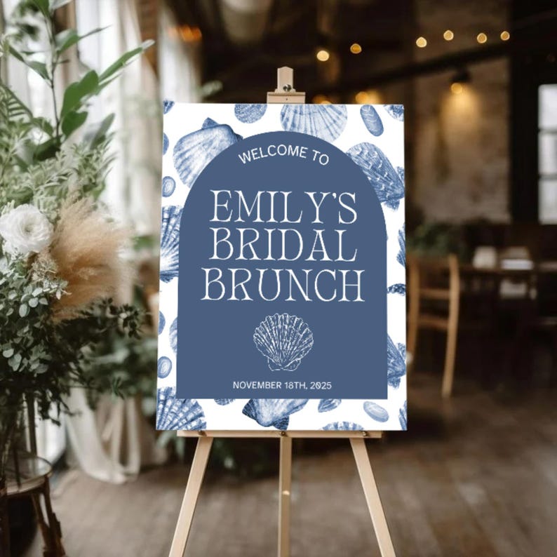 Bridal Shower Welcome Sign, Beach Bridal Shower Welcome Sign, Coastal ...