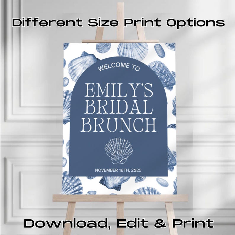 Bridal Shower Welcome Sign, Beach Bridal Shower Welcome Sign, Coastal ...