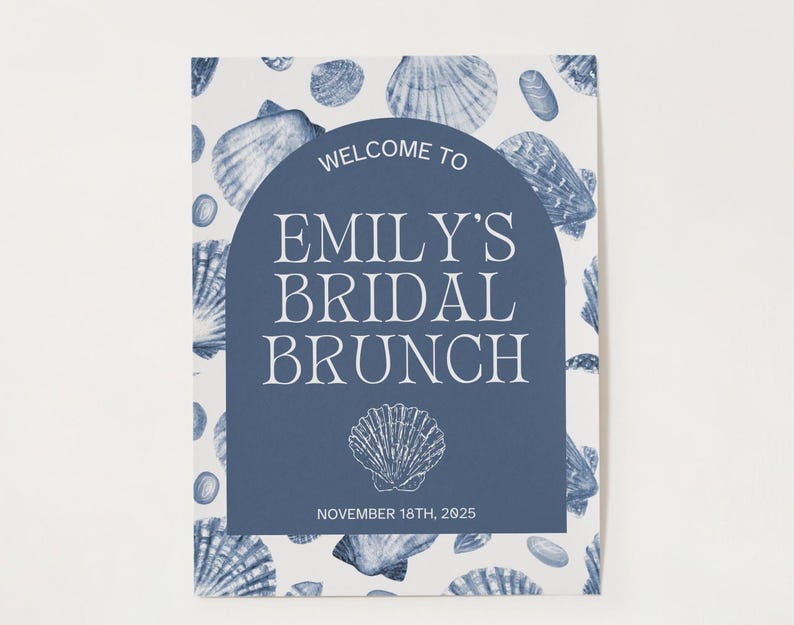 Bridal Shower Welcome Sign, Beach Bridal Shower Welcome Sign, Coastal ...