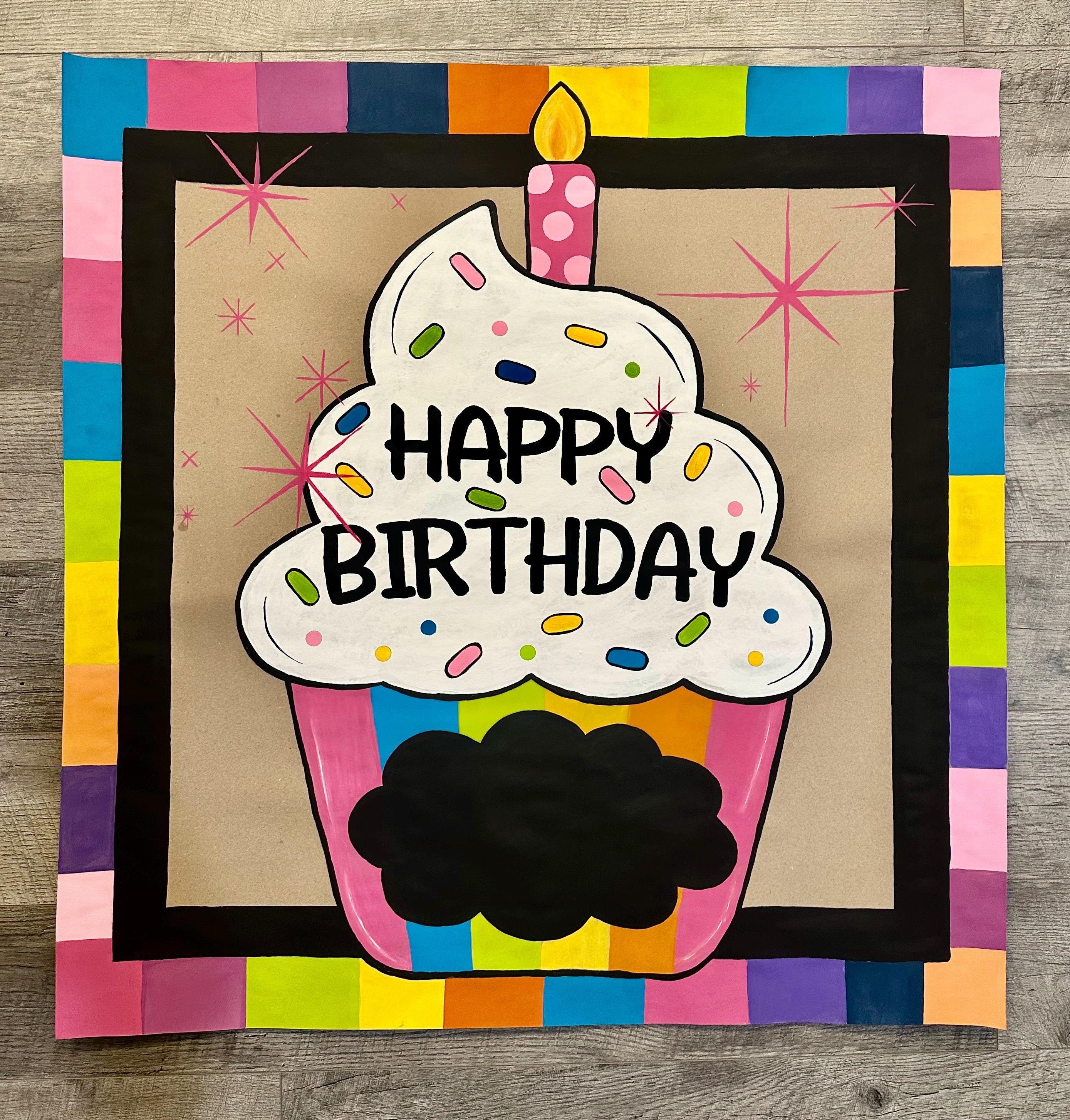 Birthday Party Banner/ Cupcake - Etsy