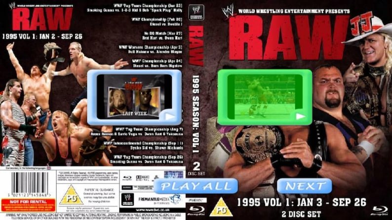 WWF 1995 Raw Complete Season DVD Disc Lot "free Shipping* - Etsy