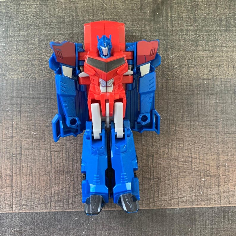 Transformers Optimus Prime Action Figure Robot to Truck Toy Red Blue - Etsy