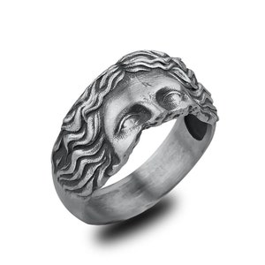roman statue face ring