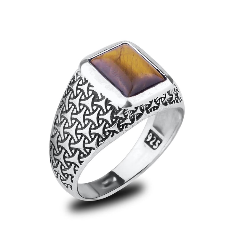 Tiger Eye Ring Men - Etsy