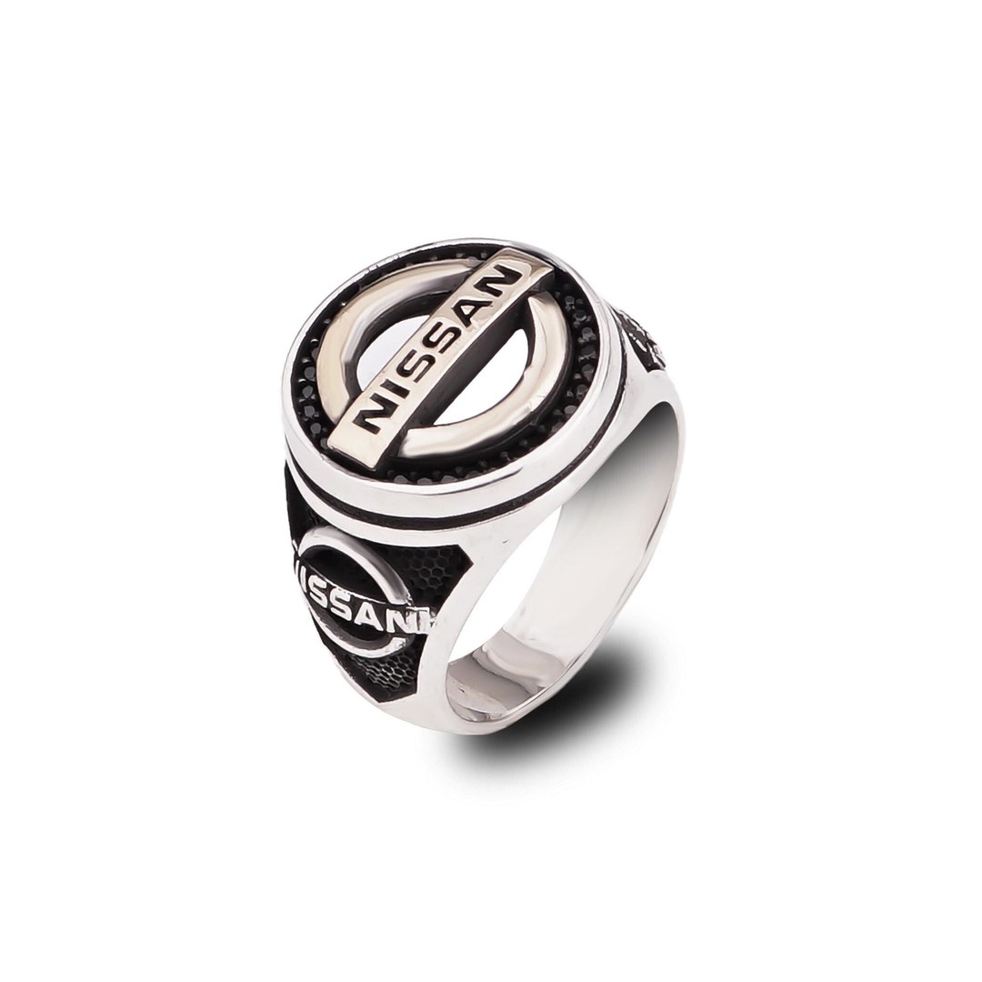 Nissan Ring Sterling Silver, Nissan Logo Jewelry, Nissan Car Ring ...