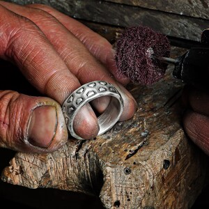 Dwarven Ring Sterling Silver, Mens Dwarf Ring, Unique Wedding Band ...