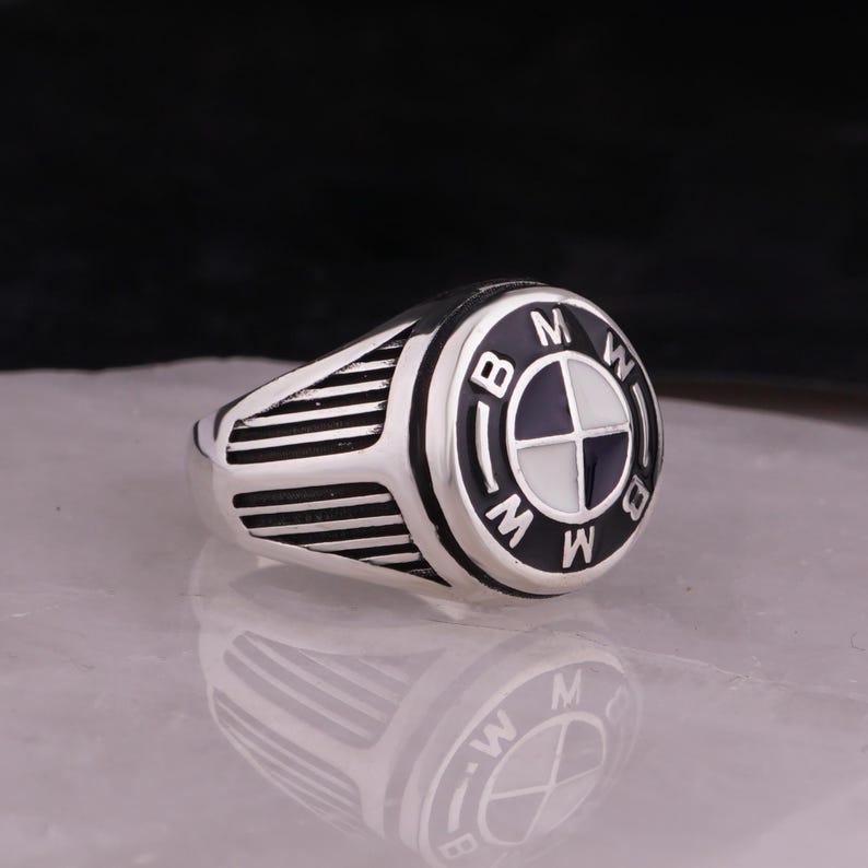 BMW Ring for Men, Chic BMW Jewelry, Sterling Silver Car Ring, German ...